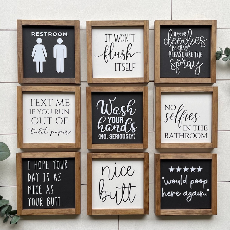 Cute Bathroom Signs - Etsy