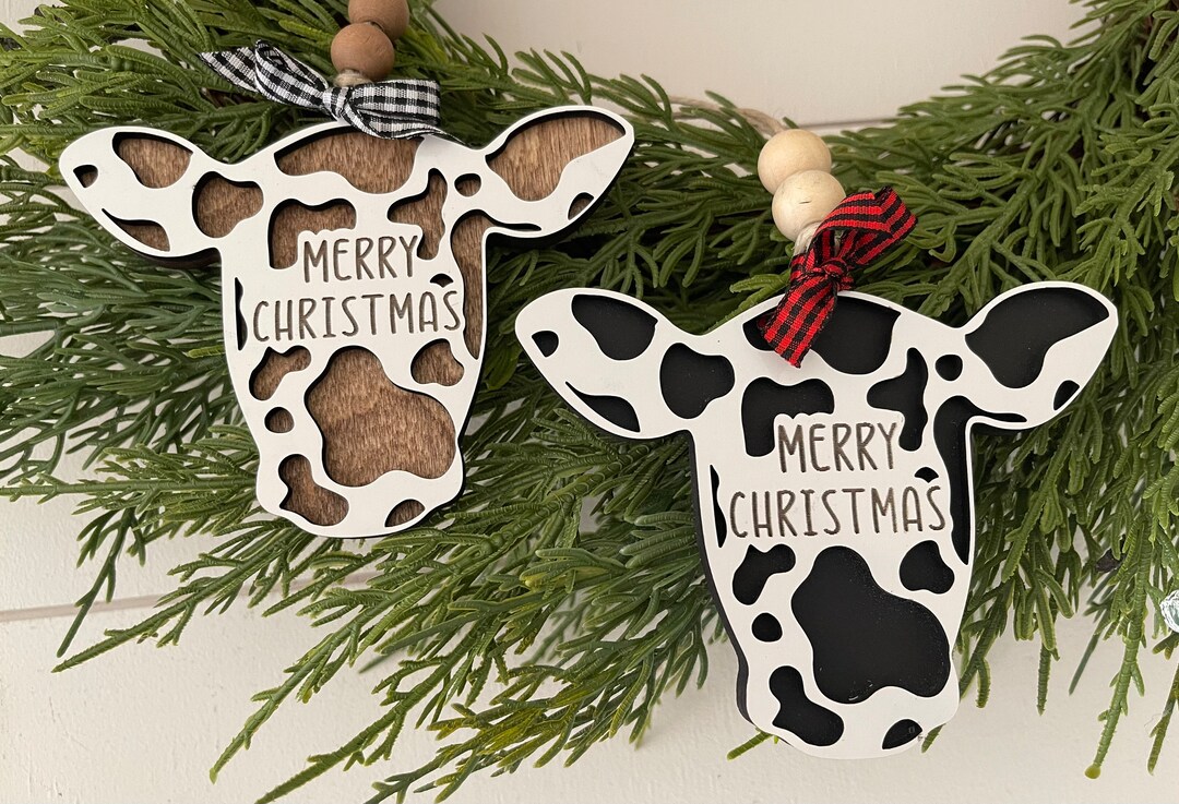 Cow Christmas Ornament / Christmas Decor / - Etsy
