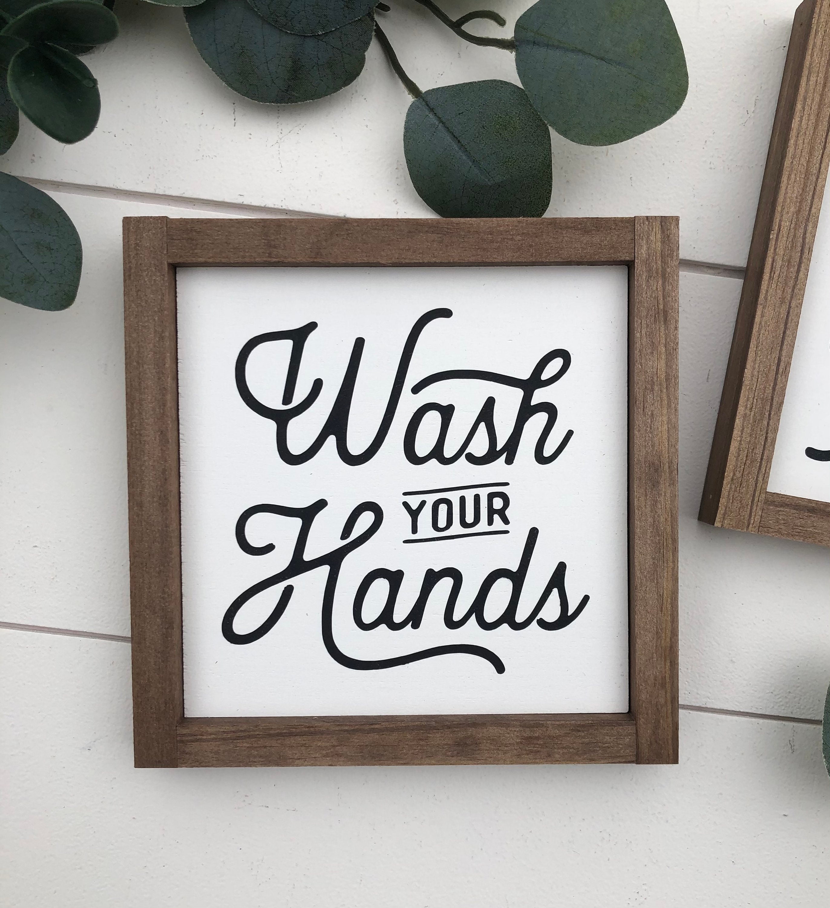 Wash Your Hands Brush Your Teeth Signs / Set of 2 / Signs for Bathroom ...