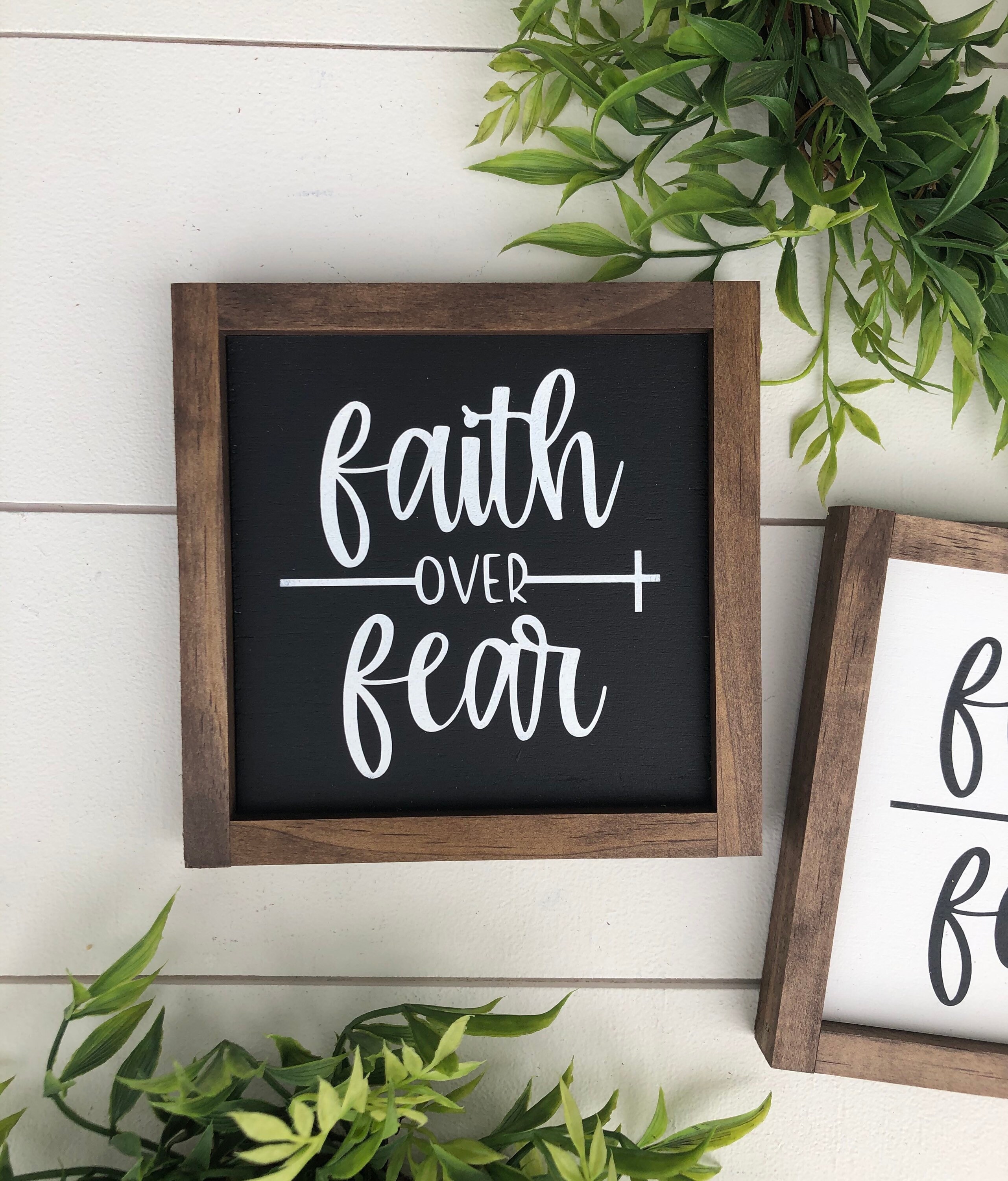 Faith Over Fear Sign / Size 6x6 / Farmhouse Sign - Etsy