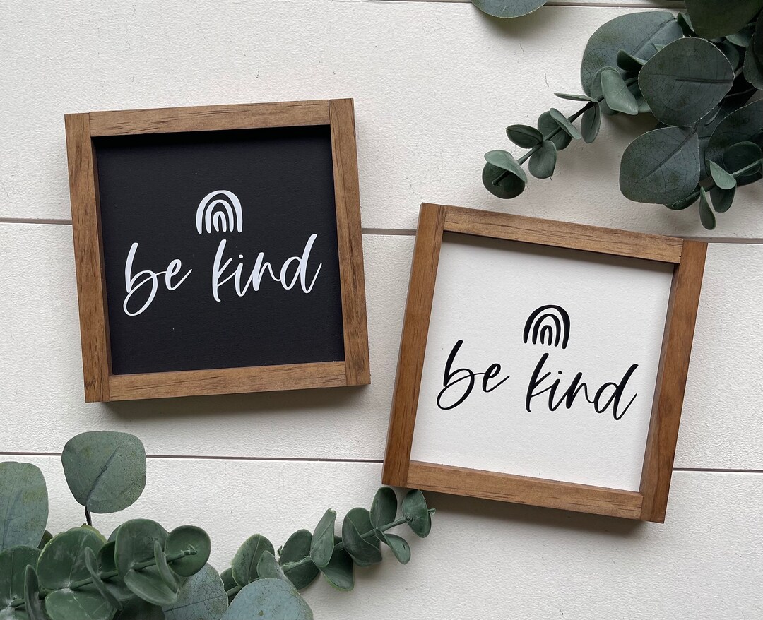 Be Kind Sign / Wooden Sign /rainbow Sign - Etsy