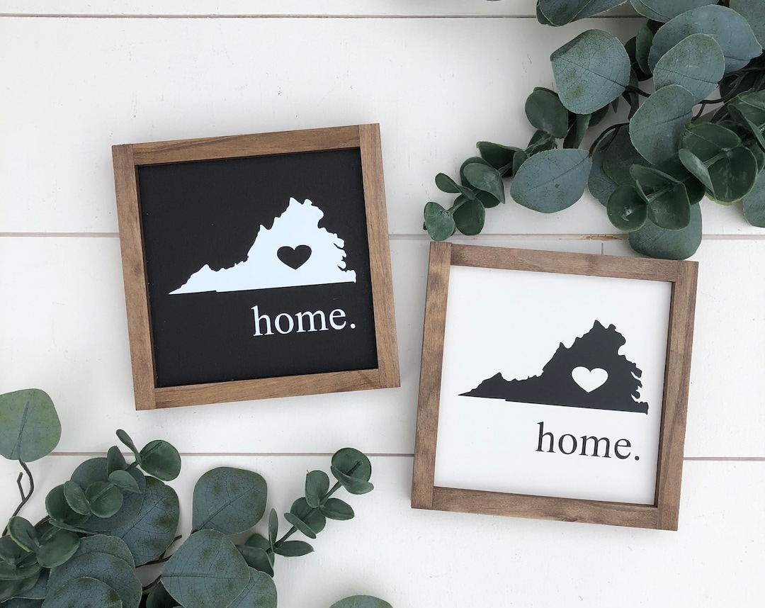 State Home Sign / Any State Available / Farmhouse Sign / Virginia Home ...