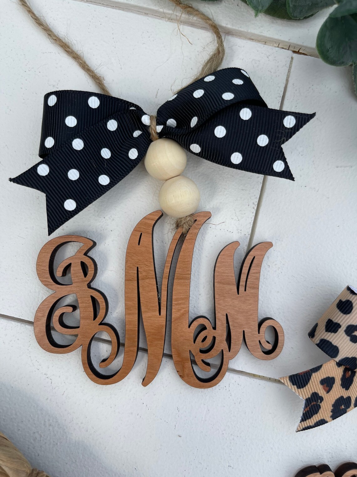 Monogram Car Charm / Wooden Monogram Charm / Car Accessory ...