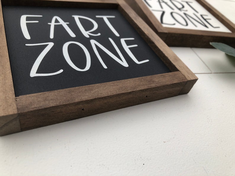 Fart Zone Sign / Size 6x6 / Bathroom Decor | Etsy