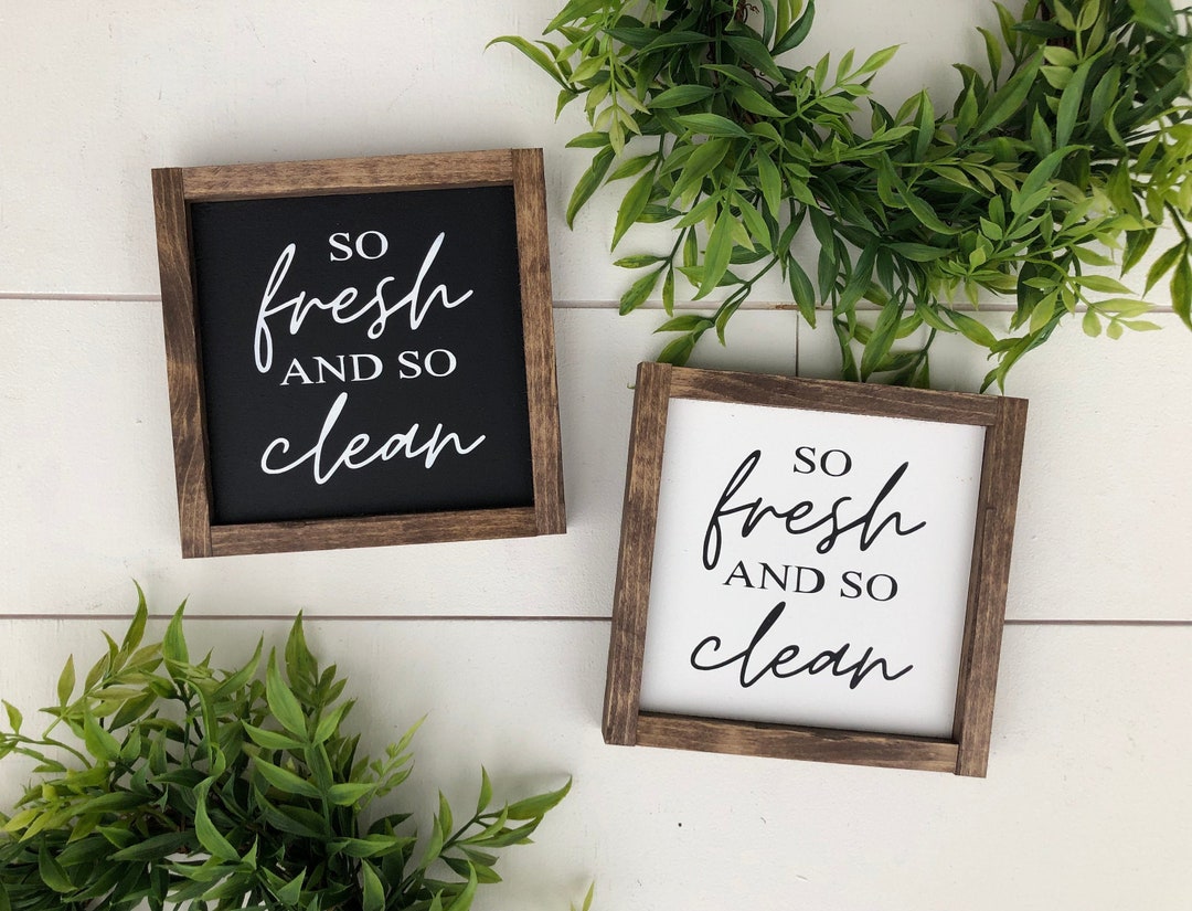 So Fresh and so Clean Sign / Bathroom Sign / Bathroom Decor / Laundry ...
