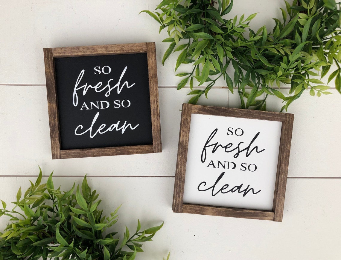 So Fresh and so Clean Sign / Bathroom Sign / Bathroom Decor / - Etsy