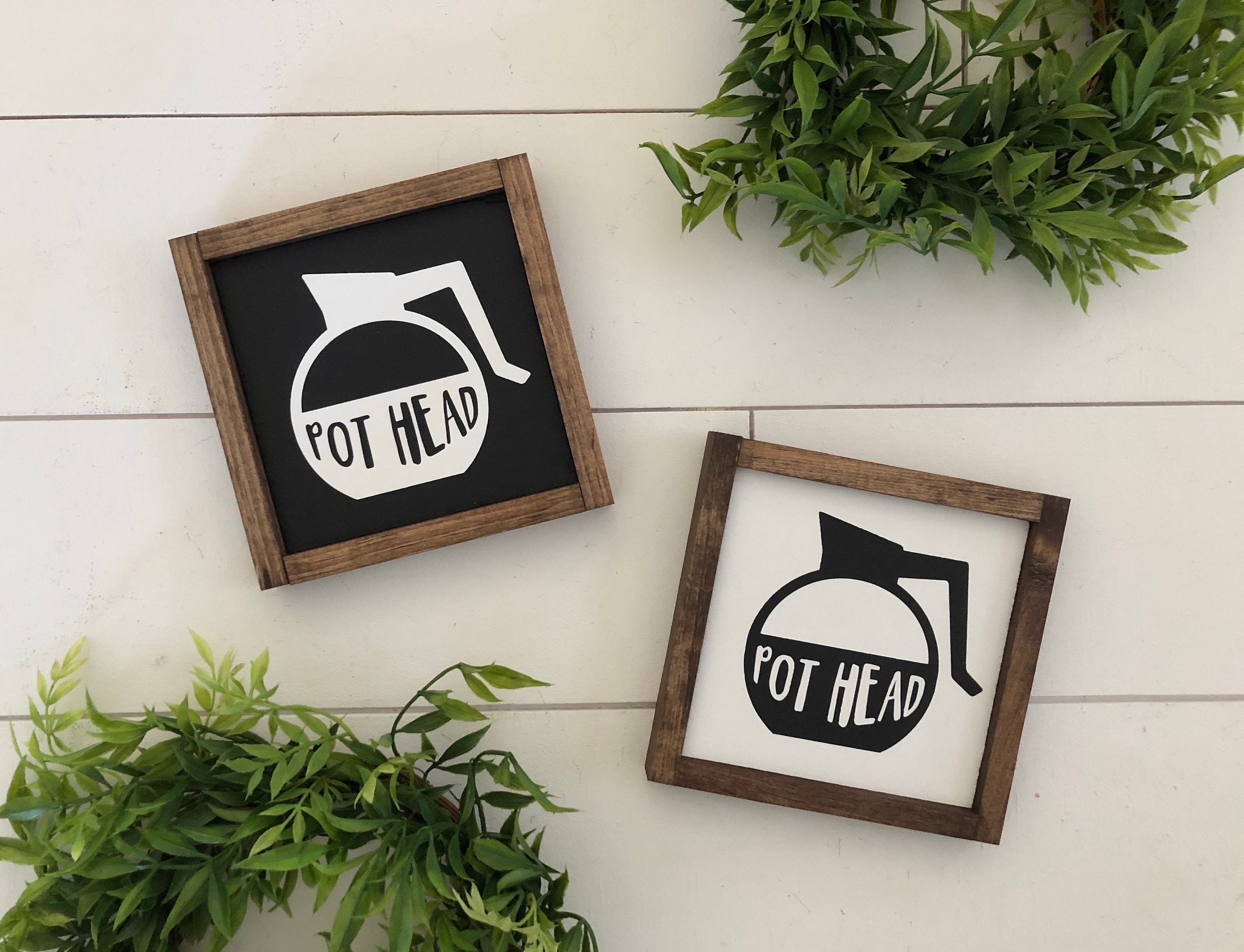 Pot Head Sign / Coffee Sign / Kitchen Sign / Coffee Bar Decor - Etsy