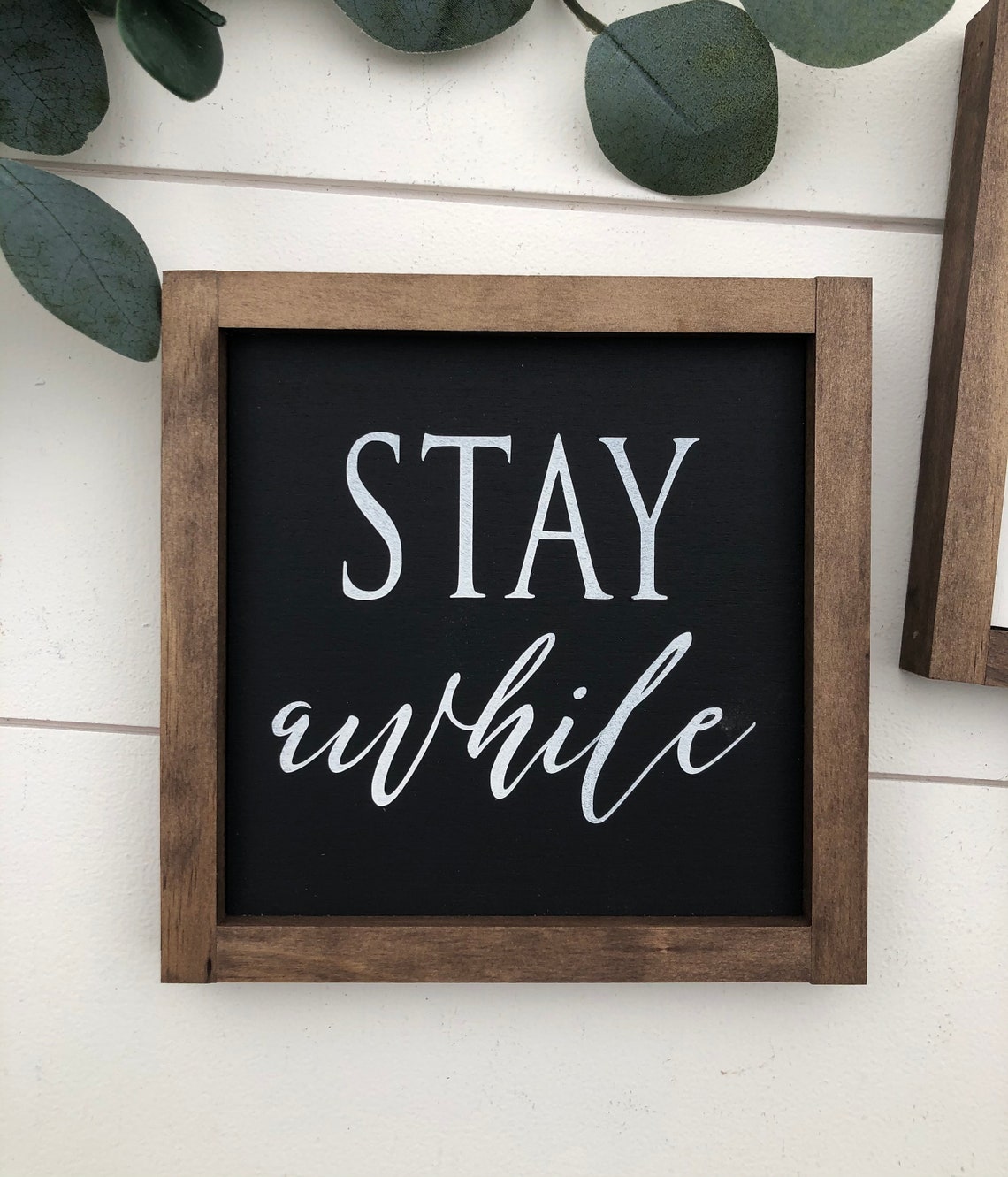 Stay Awhile Sign / Living Room Sign/ Wall Decor/ Wooden Sign - Etsy