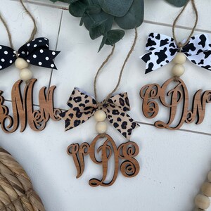Monogram Car Charm / Wooden Monogram Charm / Car Accessory ...