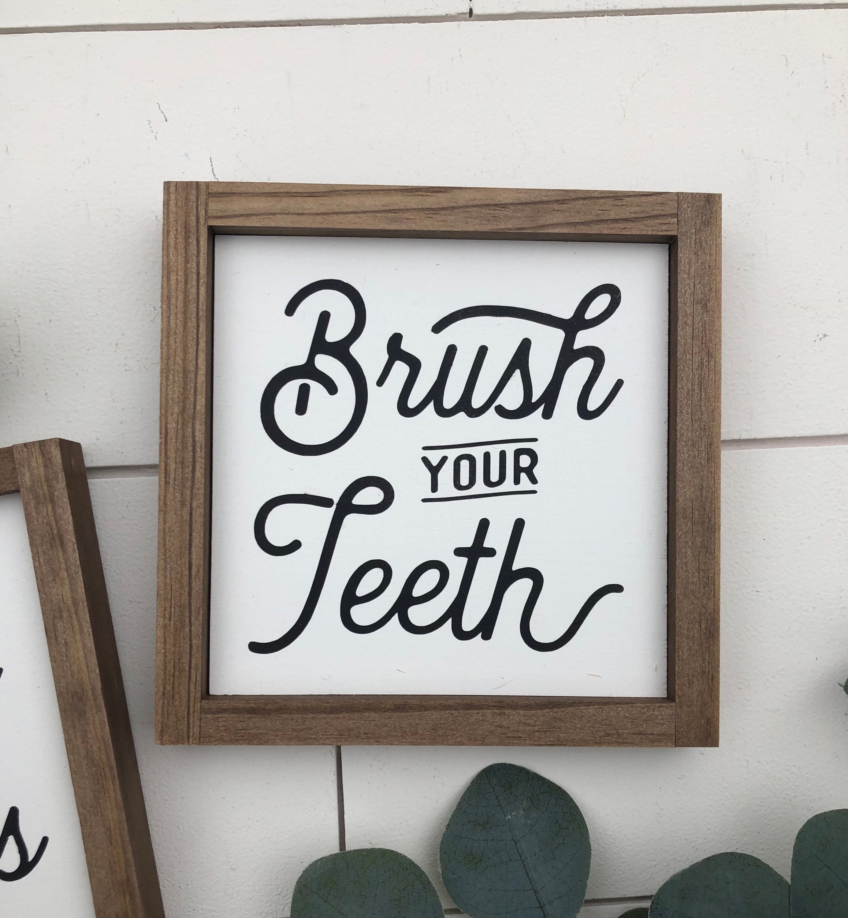 Wash Your Hands Brush Your Teeth Signs / Set of 2 / Signs for Bathroom ...