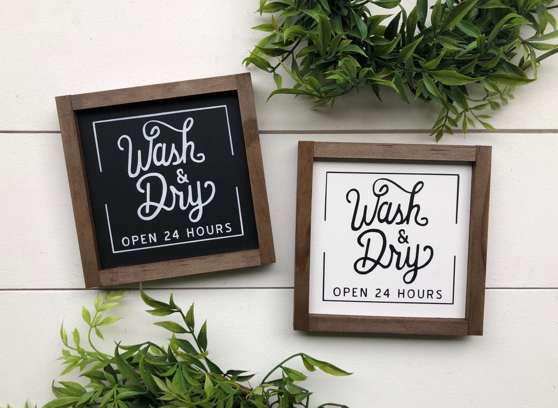 Wash and Dry Laundry Sign / Laundry Room Decor - Etsy