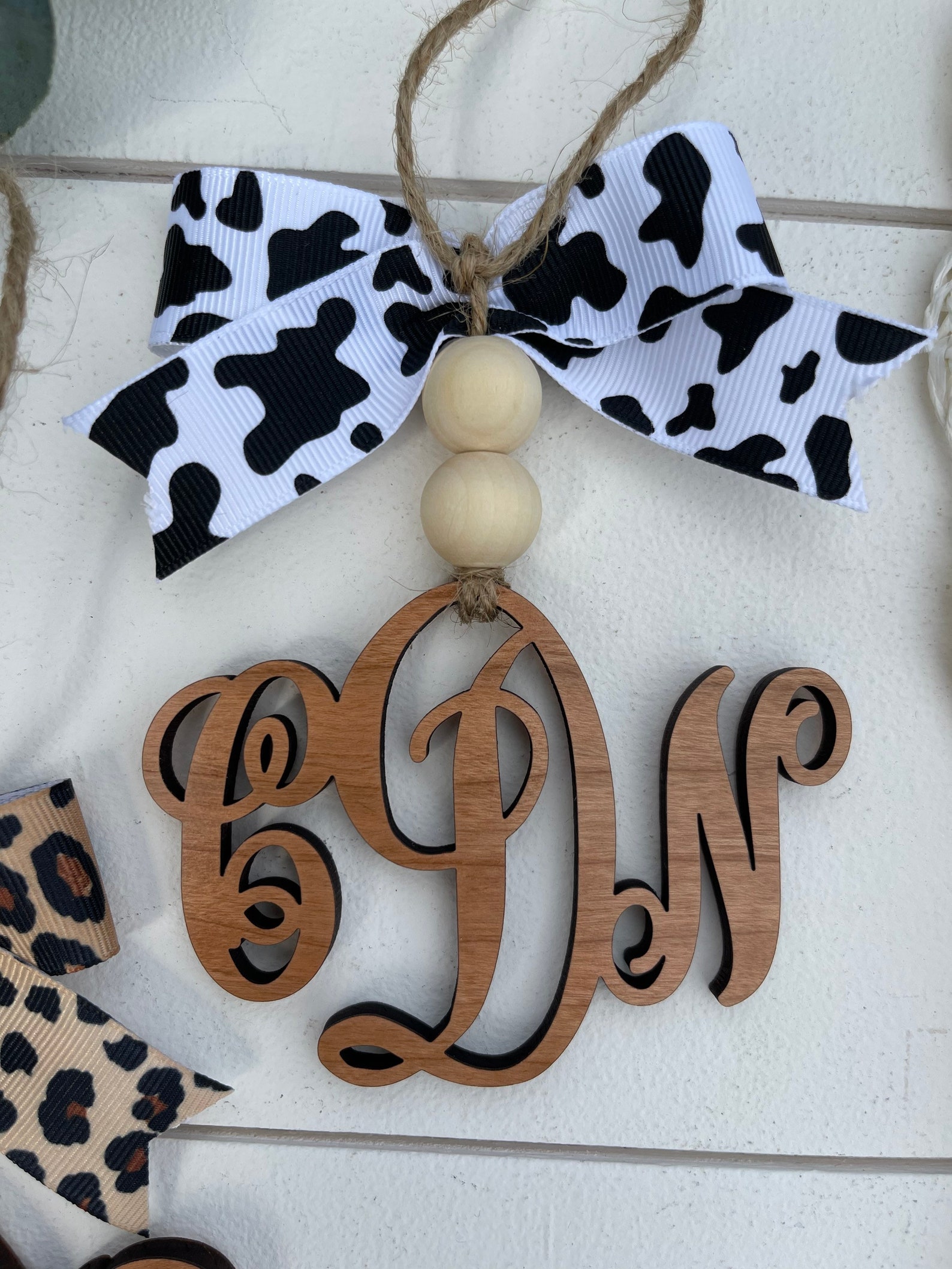 Monogram Car Charm / Wooden Monogram Charm / Car Accessory ...
