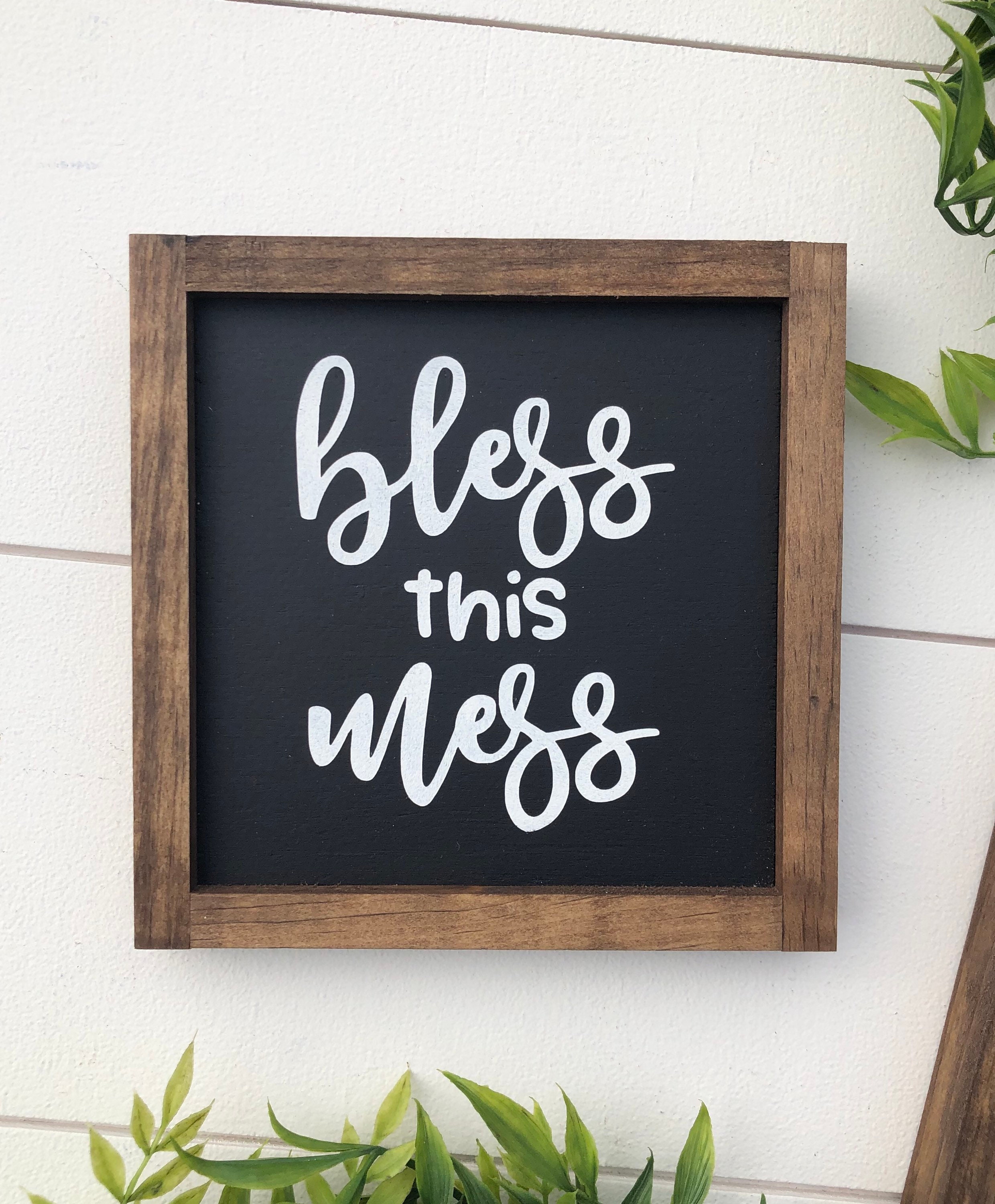 Bless This Mess Wooden Sign - Etsy