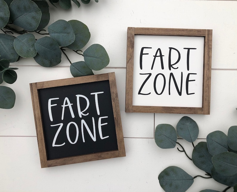 Fart Zone Sign / Size 6x6 / Bathroom Decor | Etsy