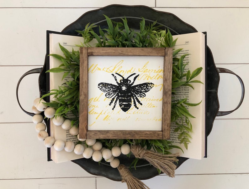 Bee Wooden Sign / Tiered Tray Sign / Mini Sign / Farmhouse - Etsy