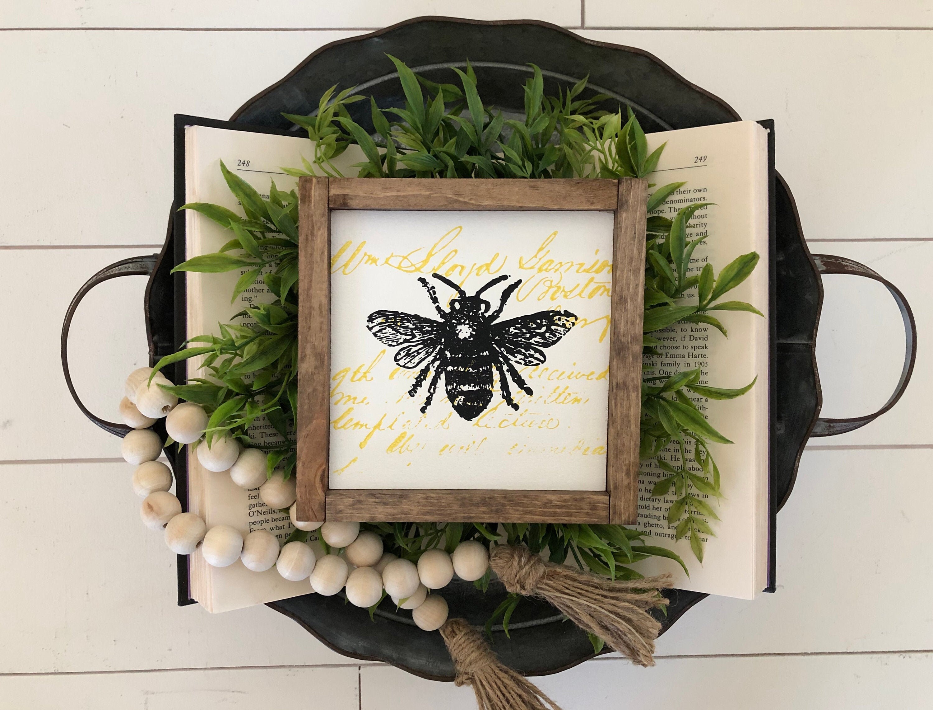 Bee Wooden Sign / Tiered Tray Sign / Mini Sign / Farmhouse - Etsy