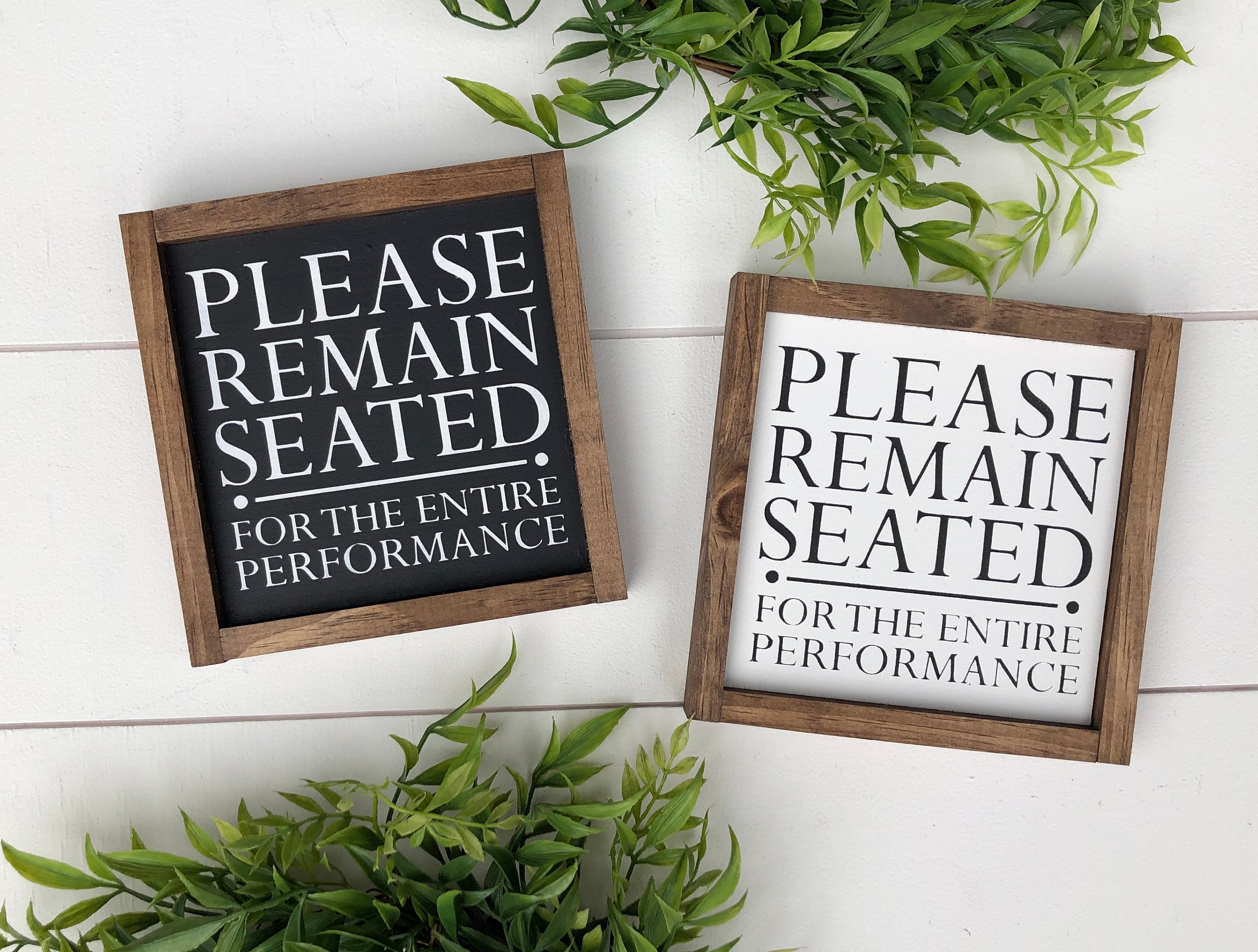 Please Remain Seated Sign / Bathroom Decor - Etsy