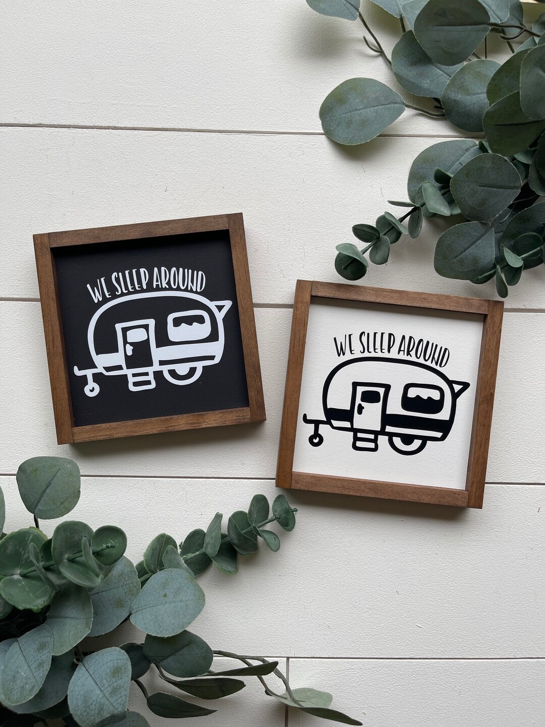 We Sleep Around Sign / Camping Decor / Happy Camper - Etsy
