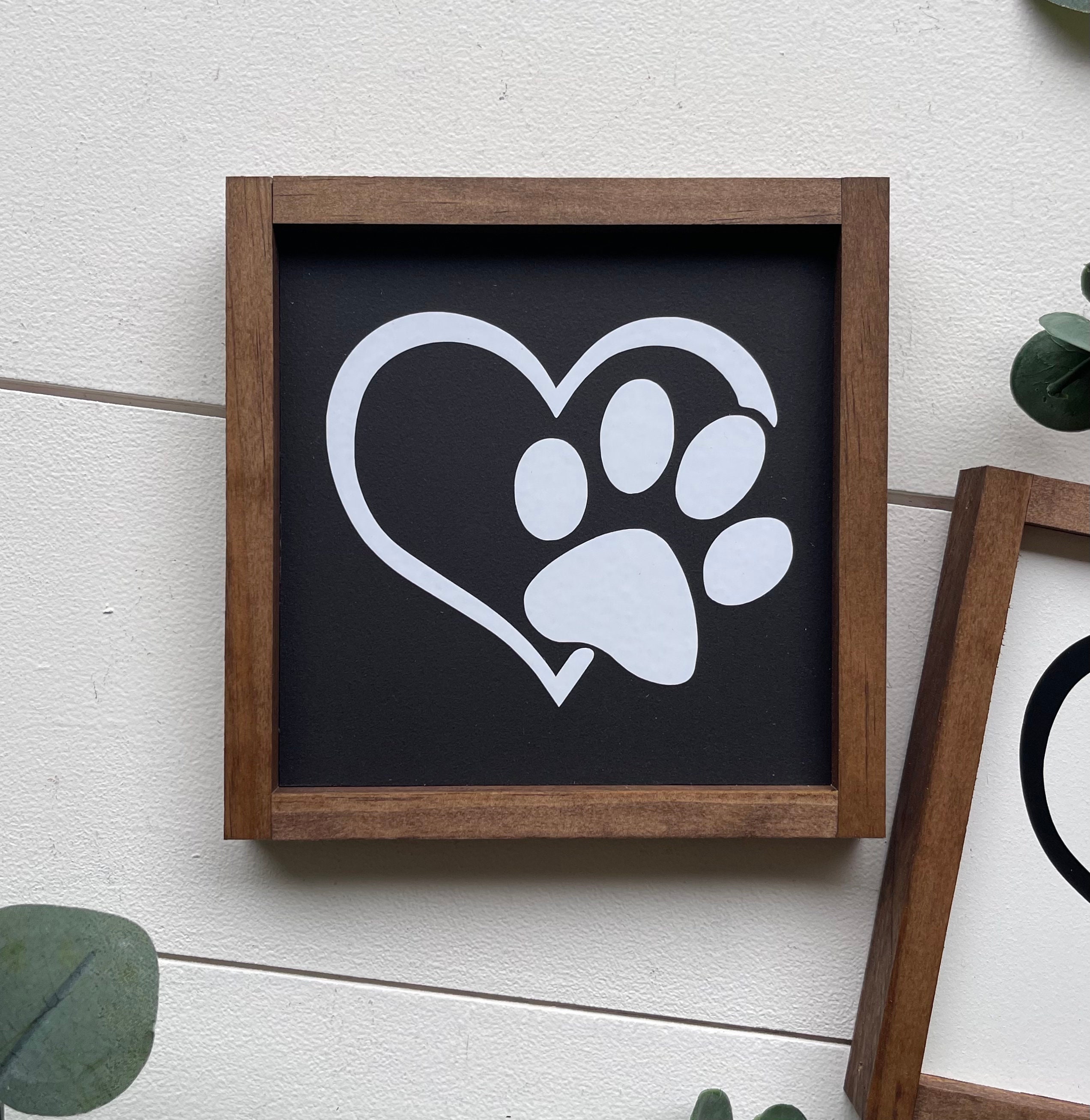 Paw Print With Heart Wooden Sign / Mini Sign / Dog Lover Gift / Tiered ...
