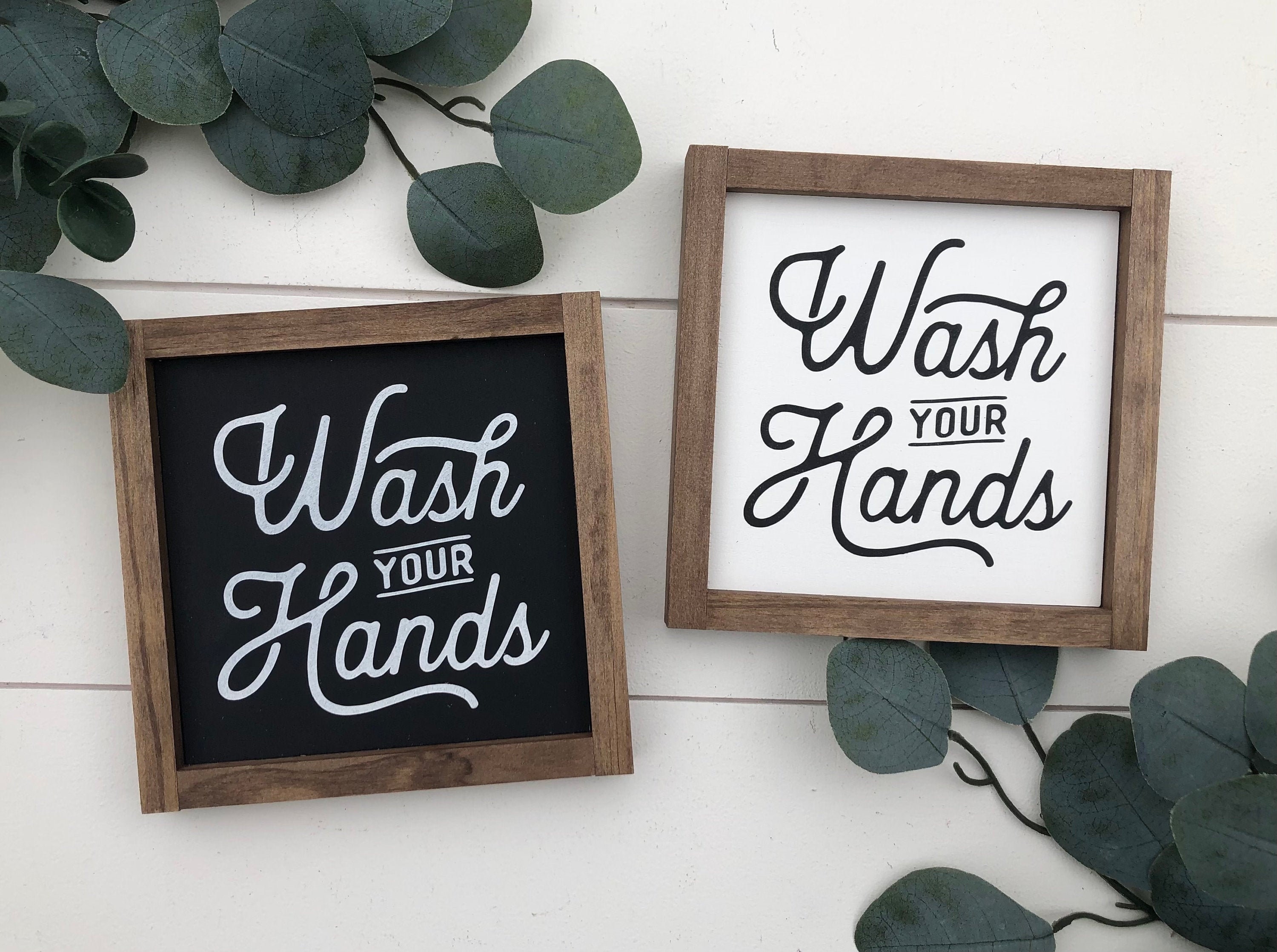 Wash Your Hands Sign / Modern Bathroom Sign / Wooden Sign - Etsy
