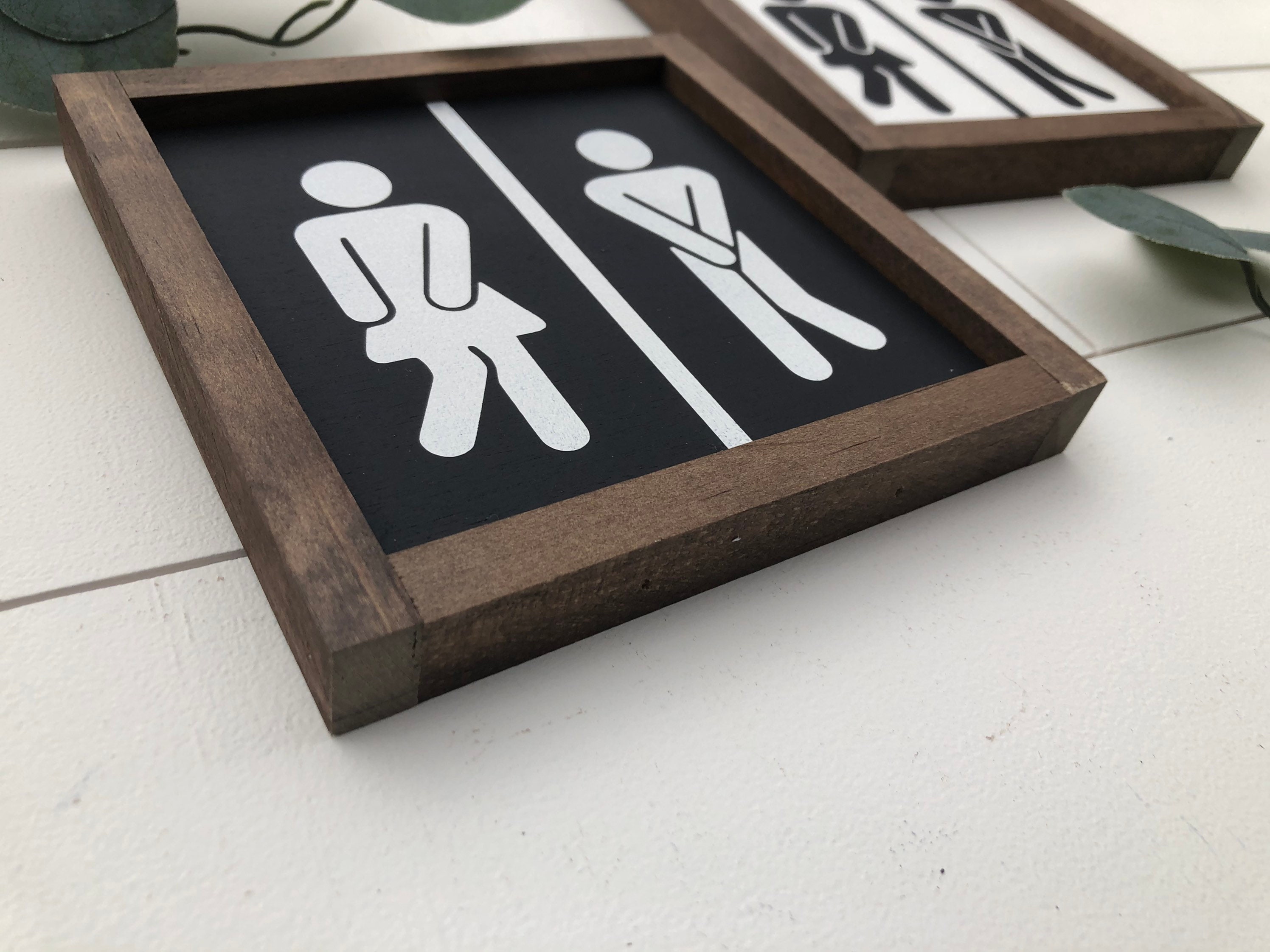 Unisex Restroom Wooden Sign / Bathroom Sign / Funny Sign / | Etsy