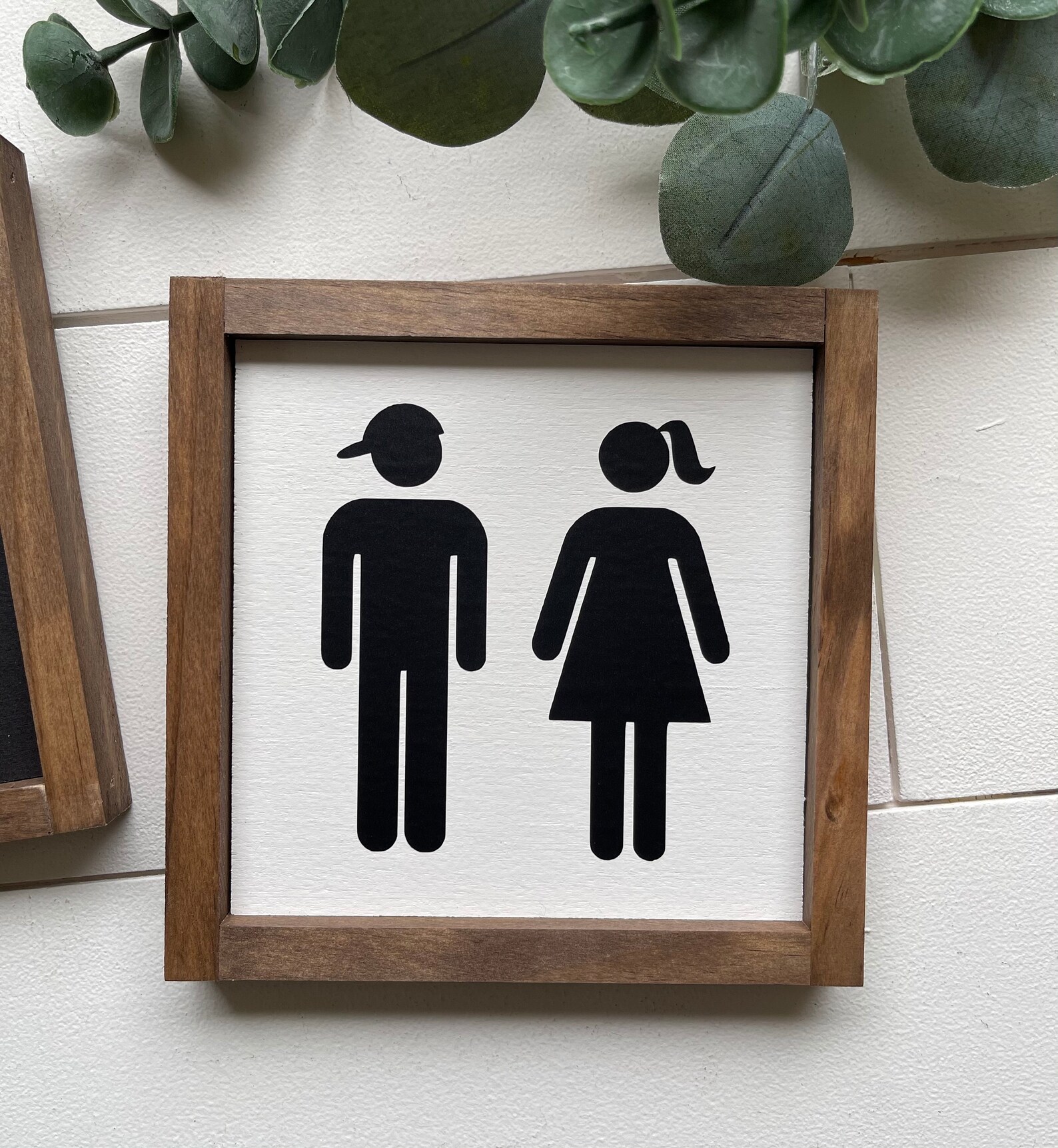 Boy Girl Restroom Wooden Sign / Bathroom Sign / Funny Sign / - Etsy