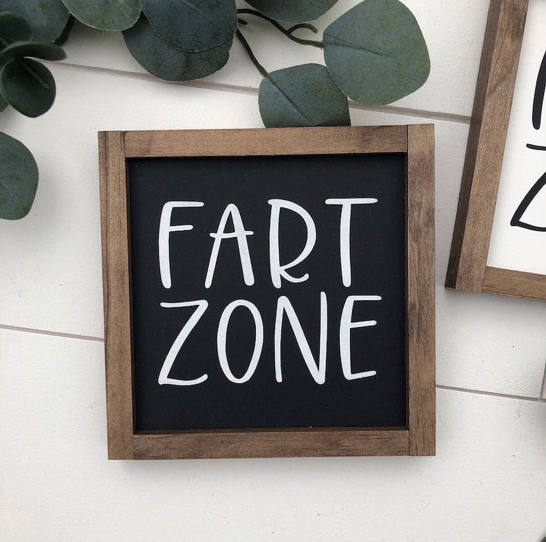Fart Zone Sign / Size 6x6 / Bathroom Decor | Etsy