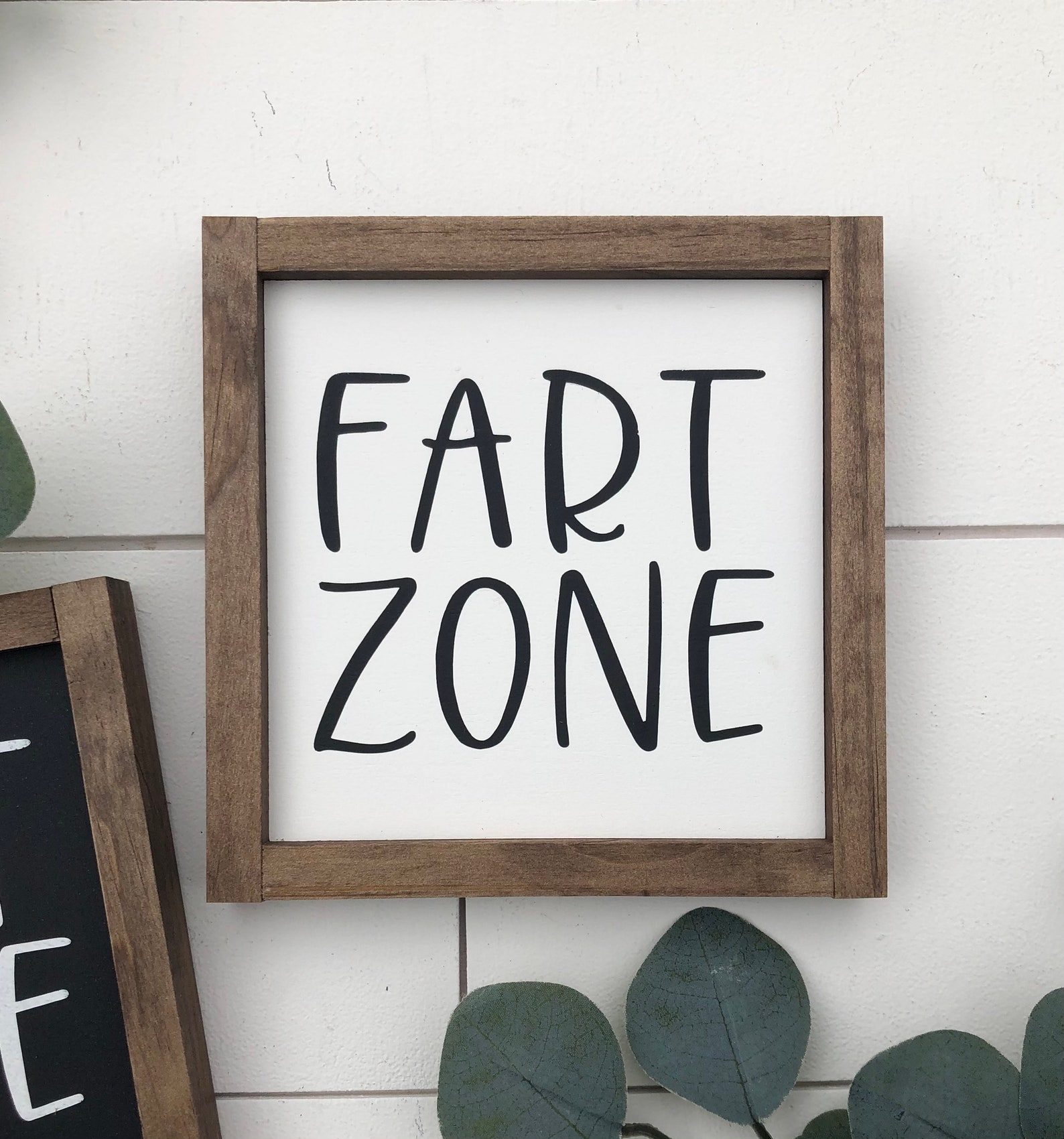 Fart zone sign / size 6x6 / bathroom decor | Etsy