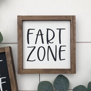 Fart Zone Sign / Size 6"x6" / Bathroom Decor - Etsy