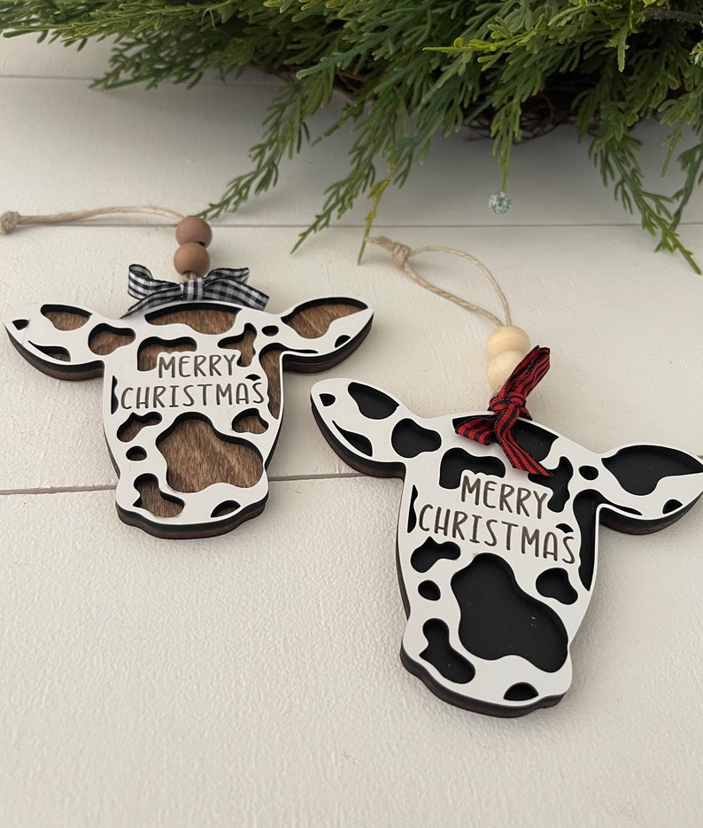 Cow Christmas Ornament / Christmas Decor / - Etsy