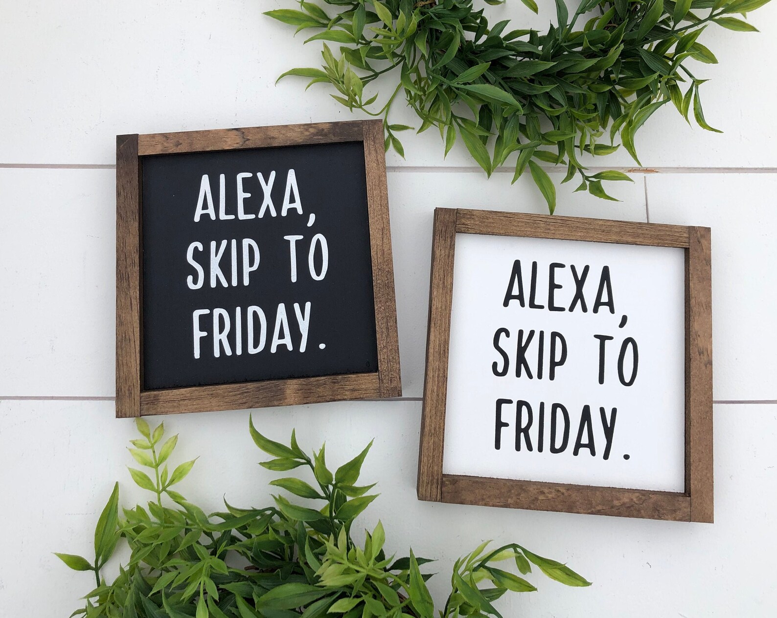 Alexa Skip to Friday Wooden Sign / Mini Sign / Tiered Tray | Etsy
