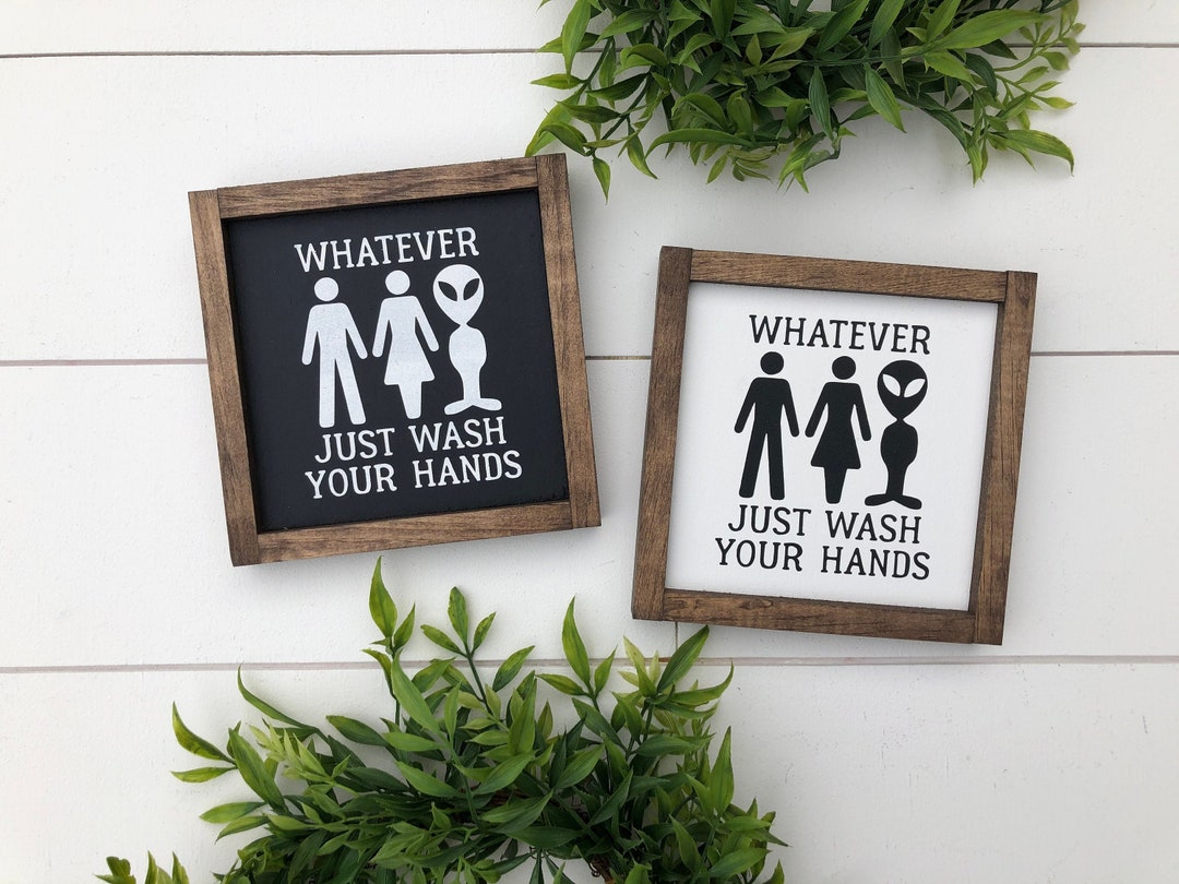 Wash Your Hands Bathroom Sign / Bathroom Decor - Etsy
