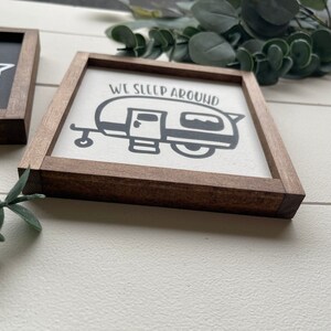 We Sleep Around Sign / Camping Decor / Happy Camper - Etsy