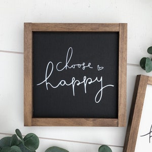 Choose Happy Wooden Sign / Mini Sign / Tiered Tray Sign / Office Decor ...
