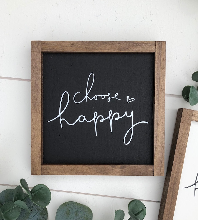 Choose Happy Wooden Sign / Mini Sign / Tiered Tray Sign / - Etsy