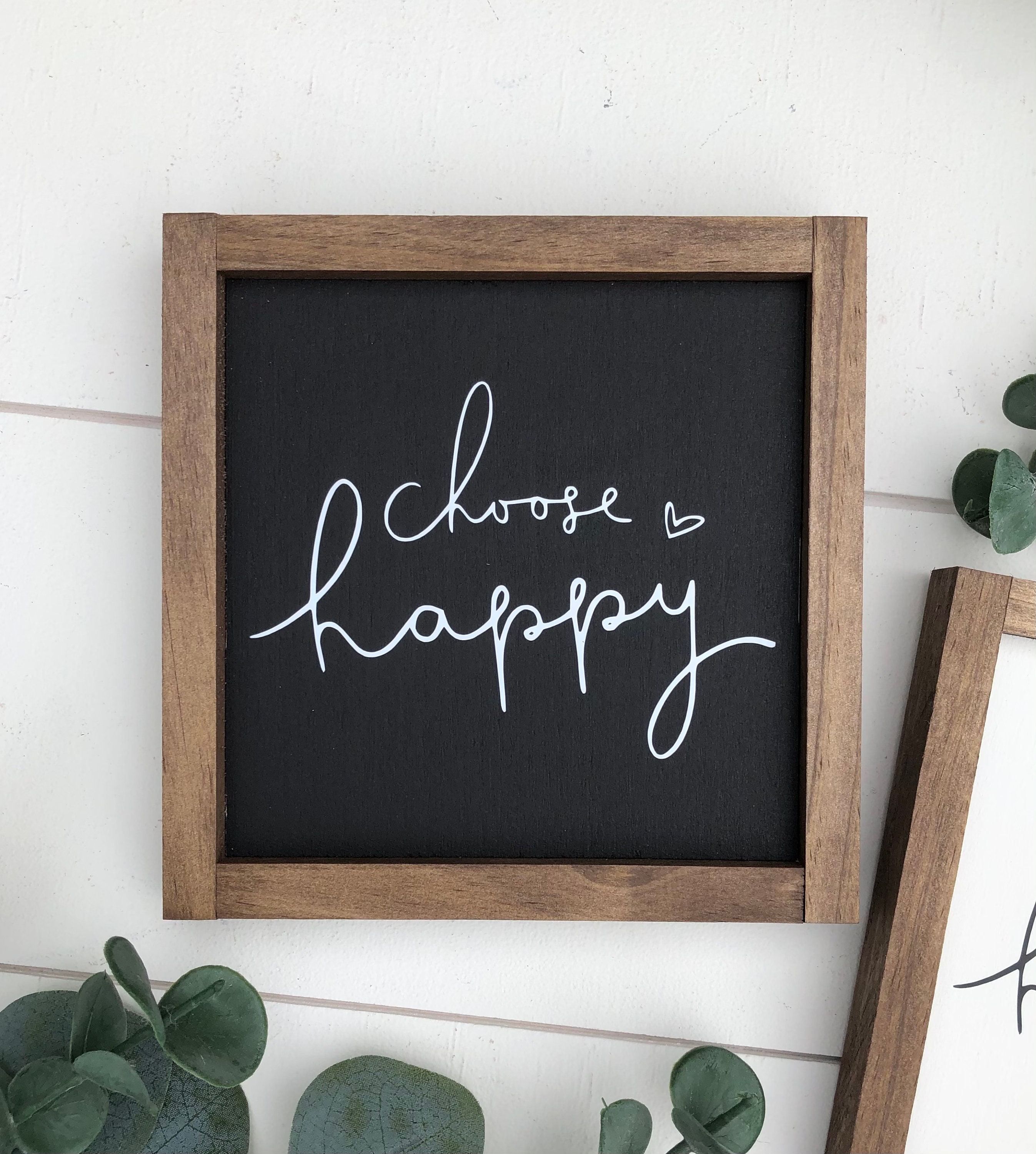 Choose Happy Wooden Sign / Mini Sign / Tiered Tray Sign / - Etsy