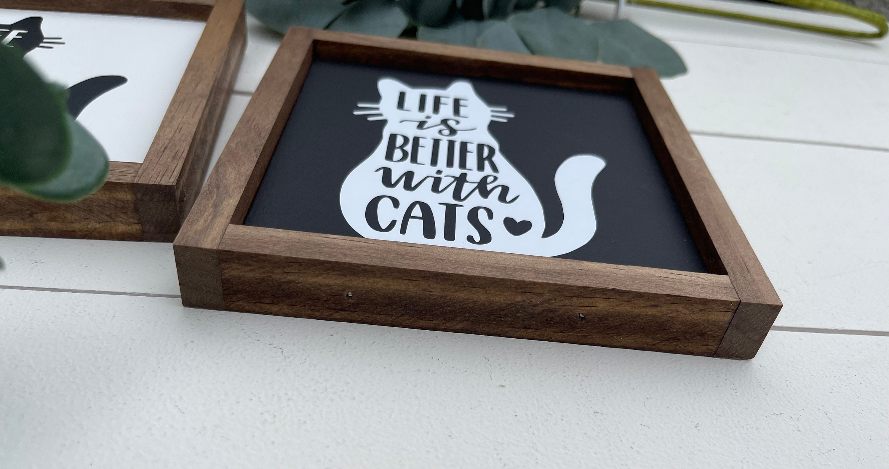 Life is Better With Cats Wooden Sign/ Mini Sign / Tiered Tray - Etsy