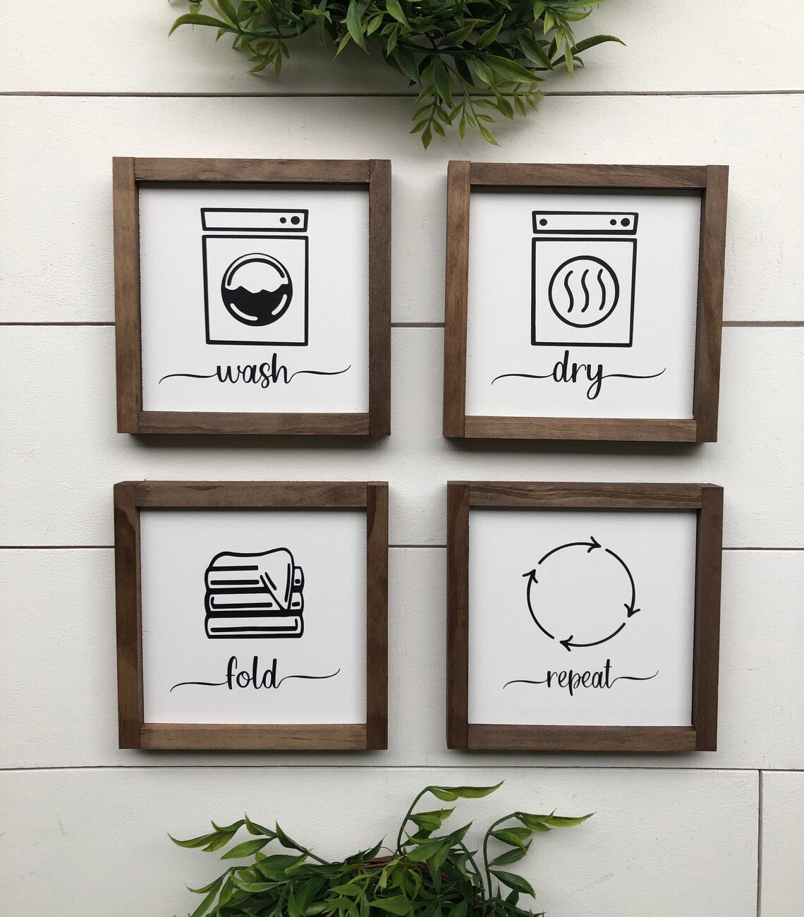 Wash Dry Fold Repeat Laundry Signs / Wooden Signs - Etsy