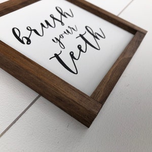 Wash Your Hands Brush Your Teeth Signs / Set of 2 / Signs for Bathroom ...