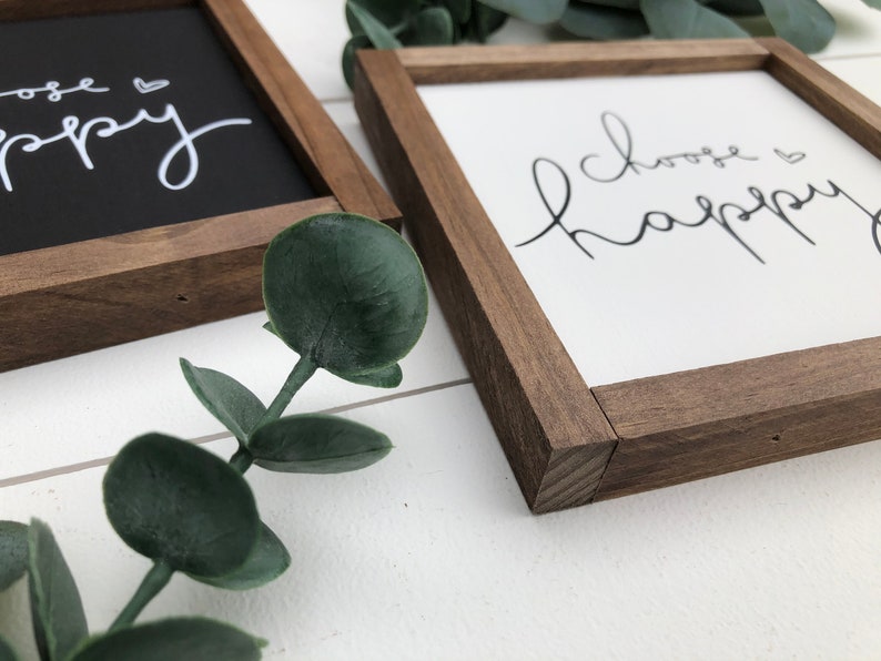 Choose Happy Wooden Sign / Mini Sign / Tiered Tray Sign / Office Decor ...