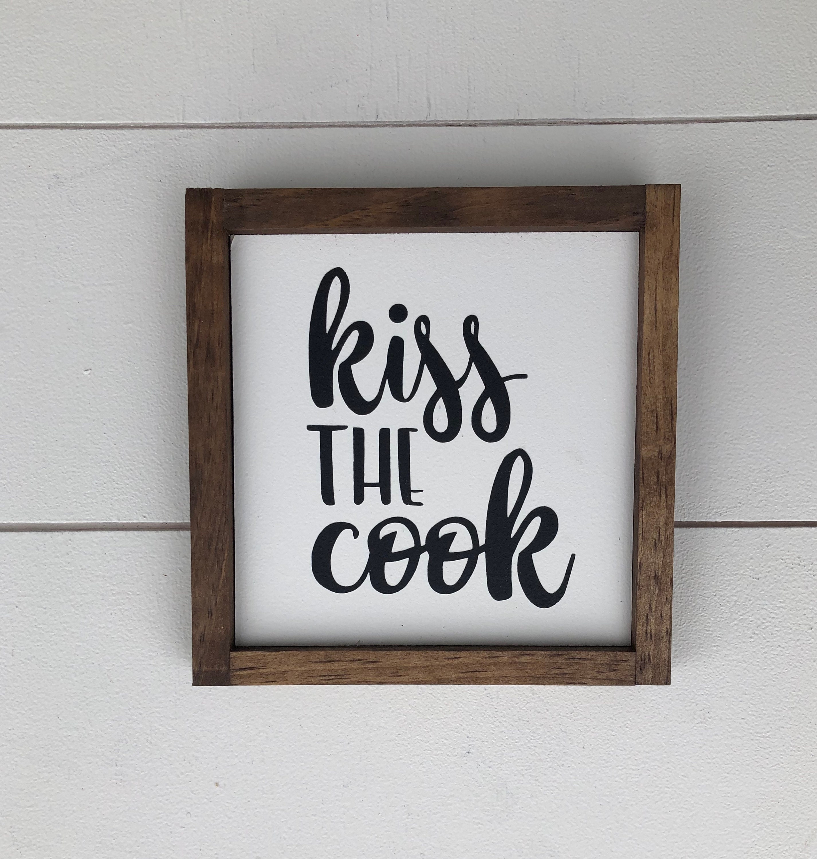 Kiss the Cook Wooden Sign / Kitchen Sign / Mini Sign / Funny - Etsy