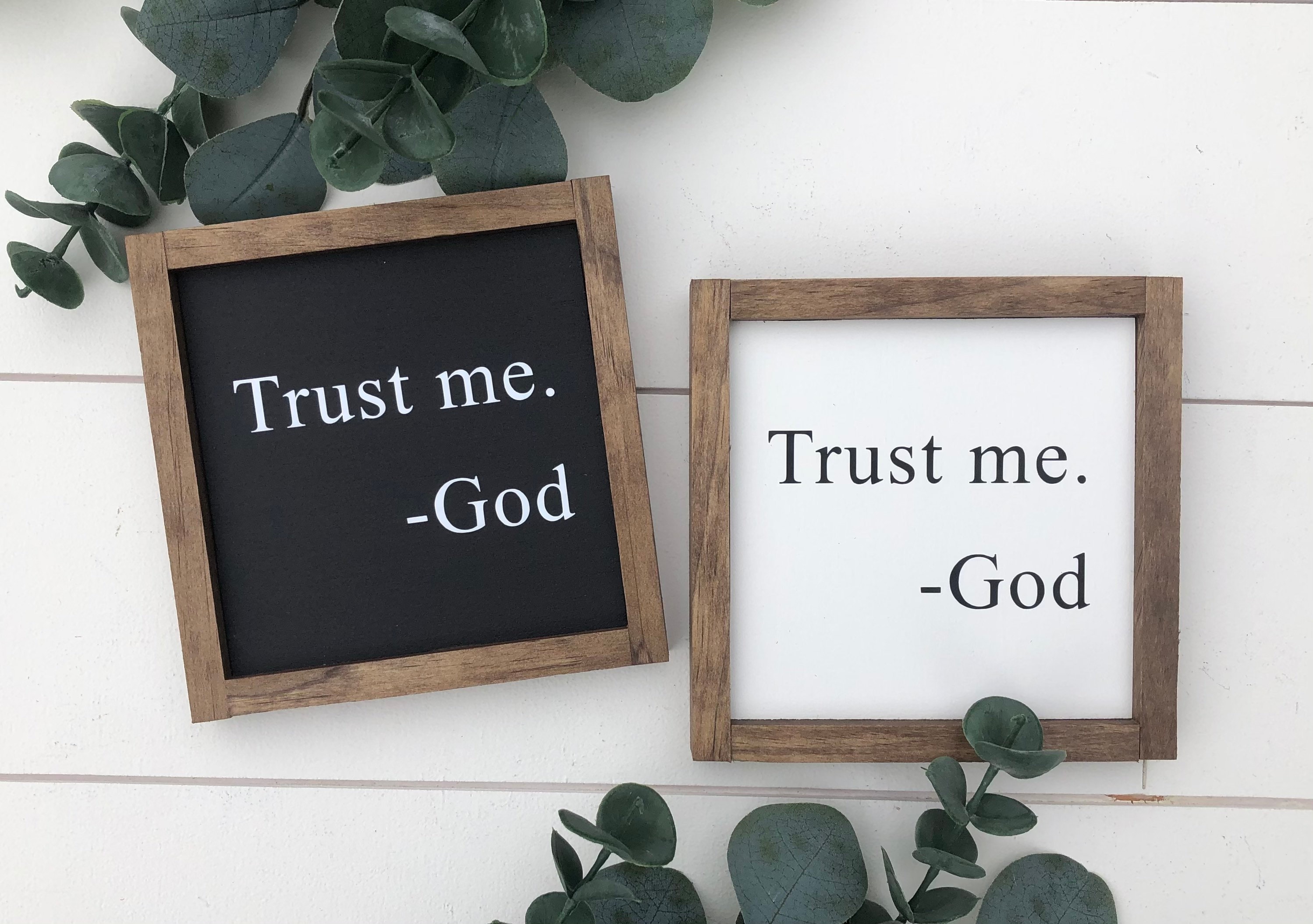 Trust Me God Wooden Sign / Mini Sign / Gallery Wall Decor / - Etsy