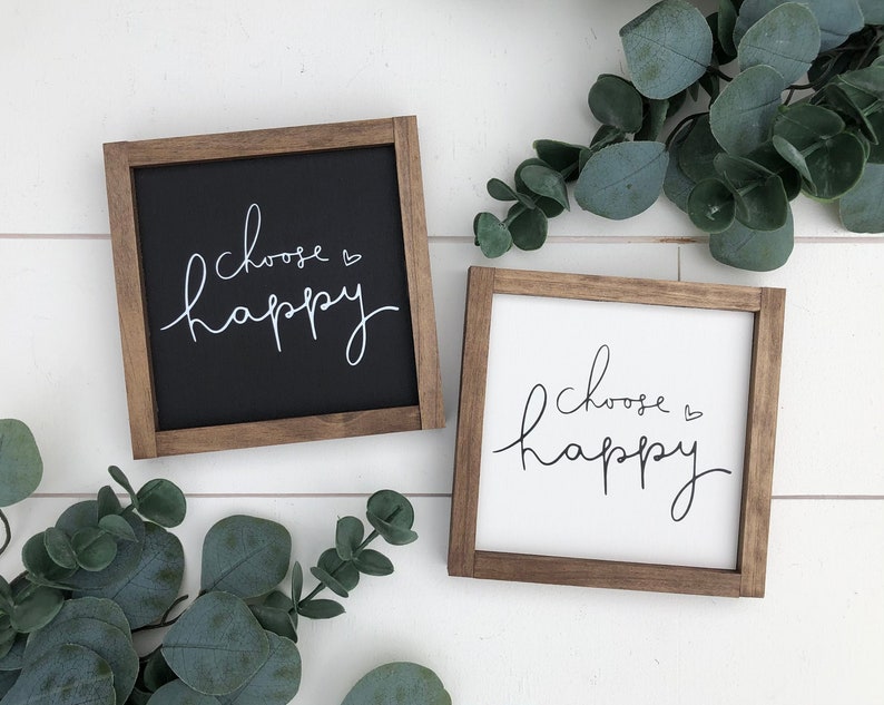 Choose Happy Wooden Sign / Mini Sign / Tiered Tray Sign / Office Decor ...