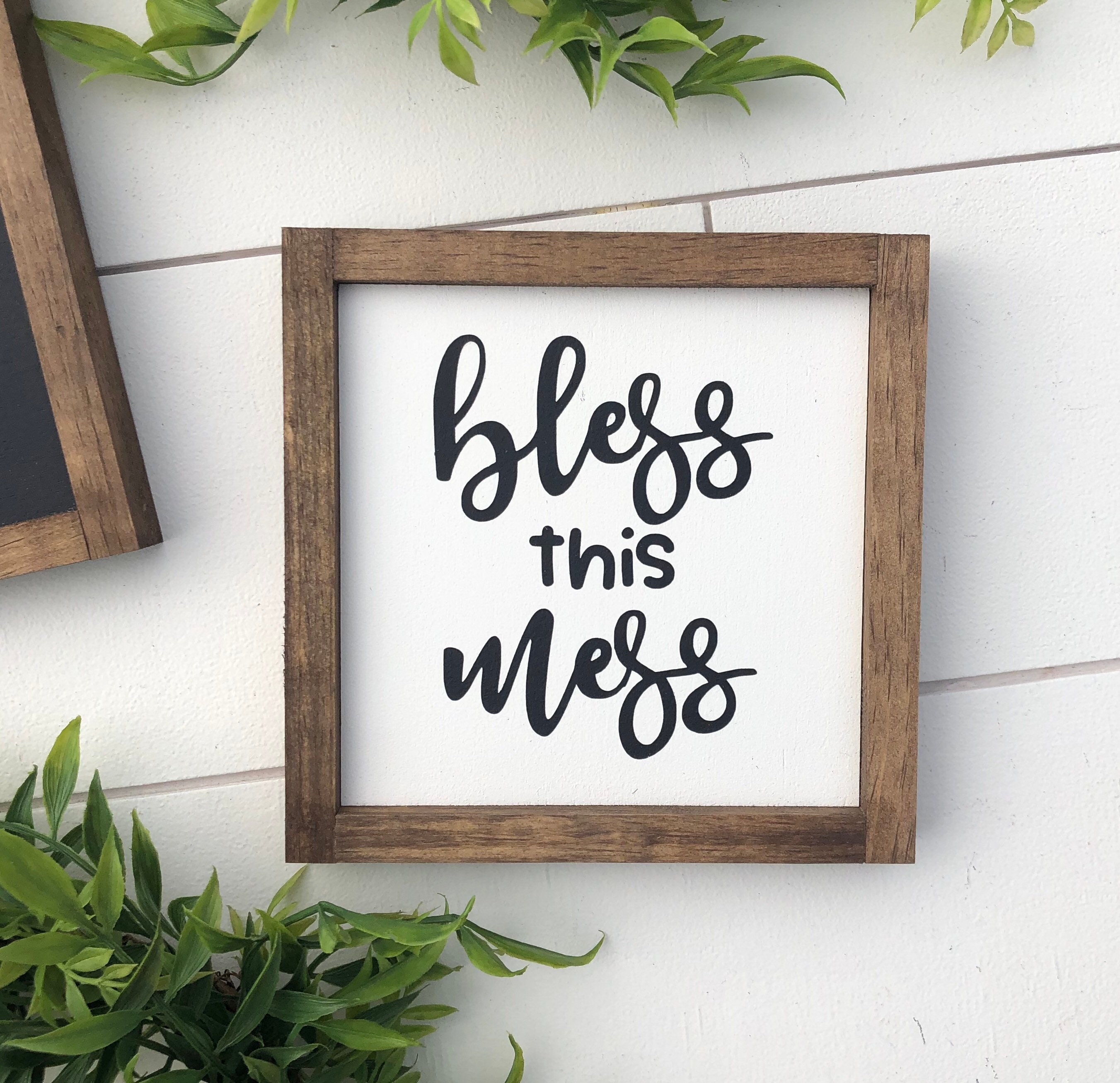 Bless This Mess Wooden Sign - Etsy