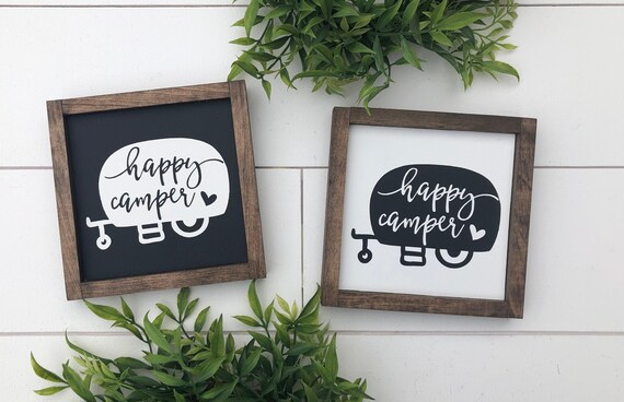 Happy camper sign / camping decor | Etsy