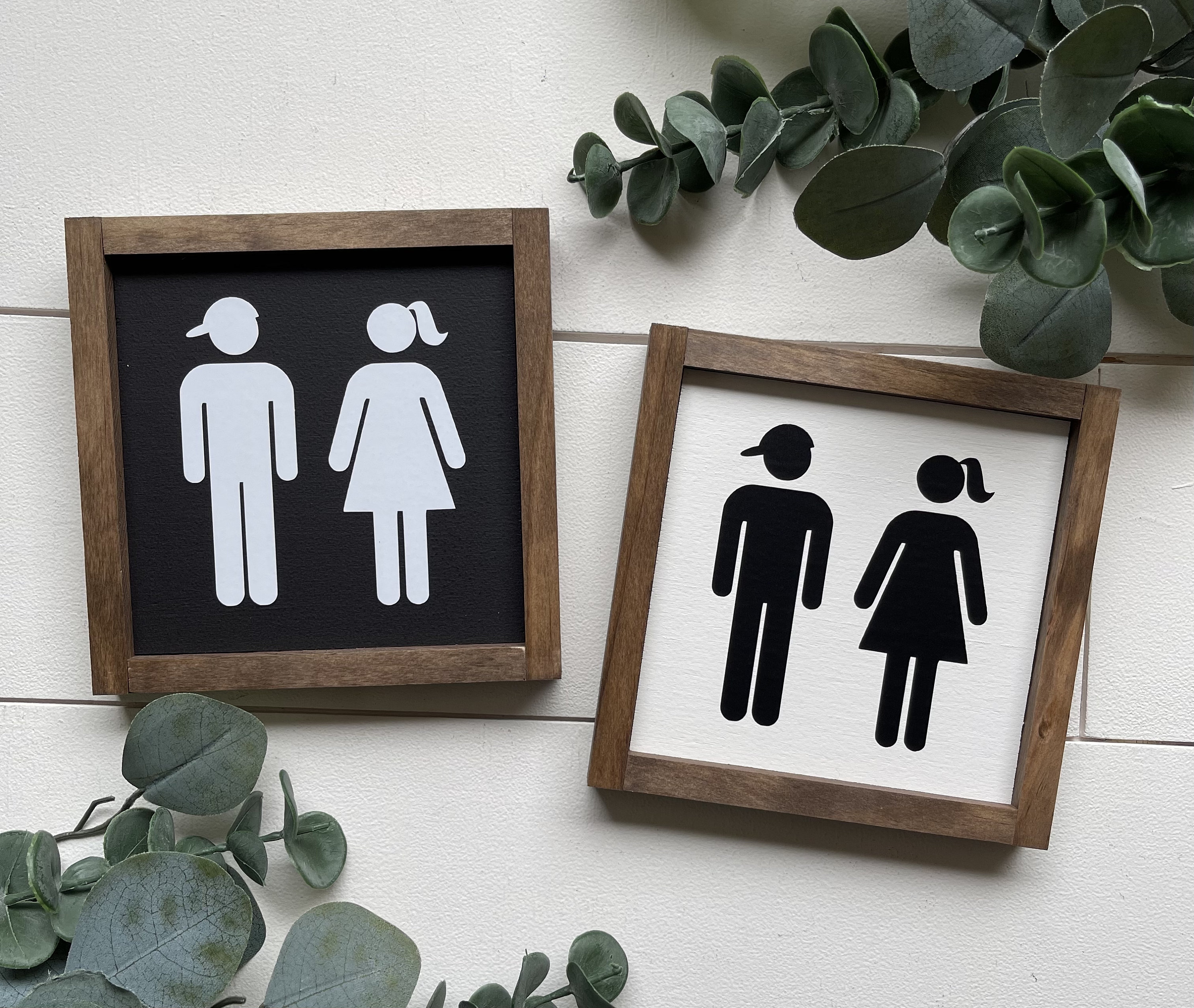 Boy girl restroom wooden sign / bathroom sign / funny sign / | Etsy