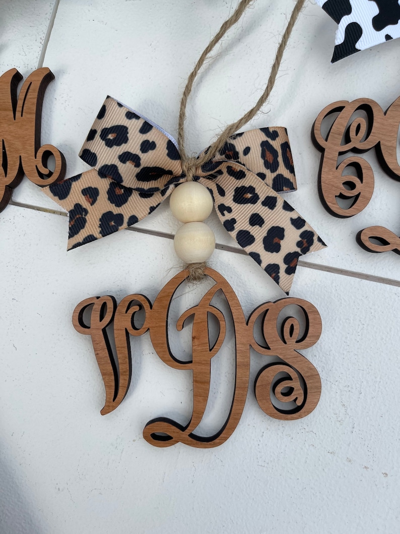 Monogram Car Charm / Wooden Monogram Charm / Car Accessory ...