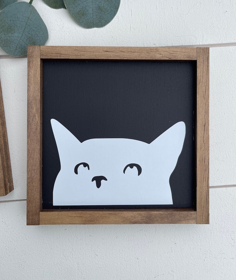 Cat Silhouette Wooden Sign/ Mini Sign / Tiered Tray Sign / Gallery Wall ...