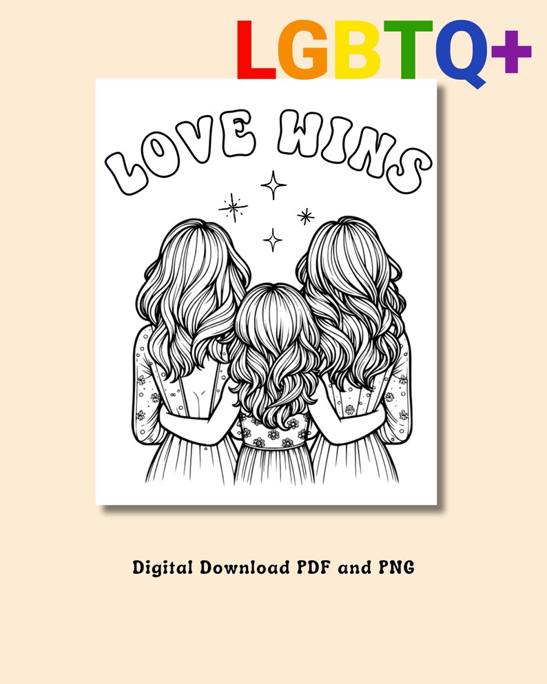 LGBTQ Pride Printable Coloring Pages for Lesbian Gay Non Binary ...
