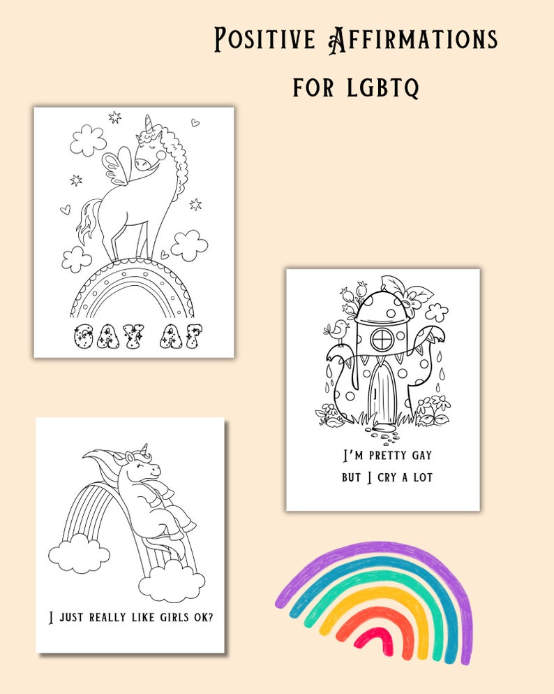 LGBTQ Pride Printable Coloring Pages for Lesbian Gay Non Binary ...